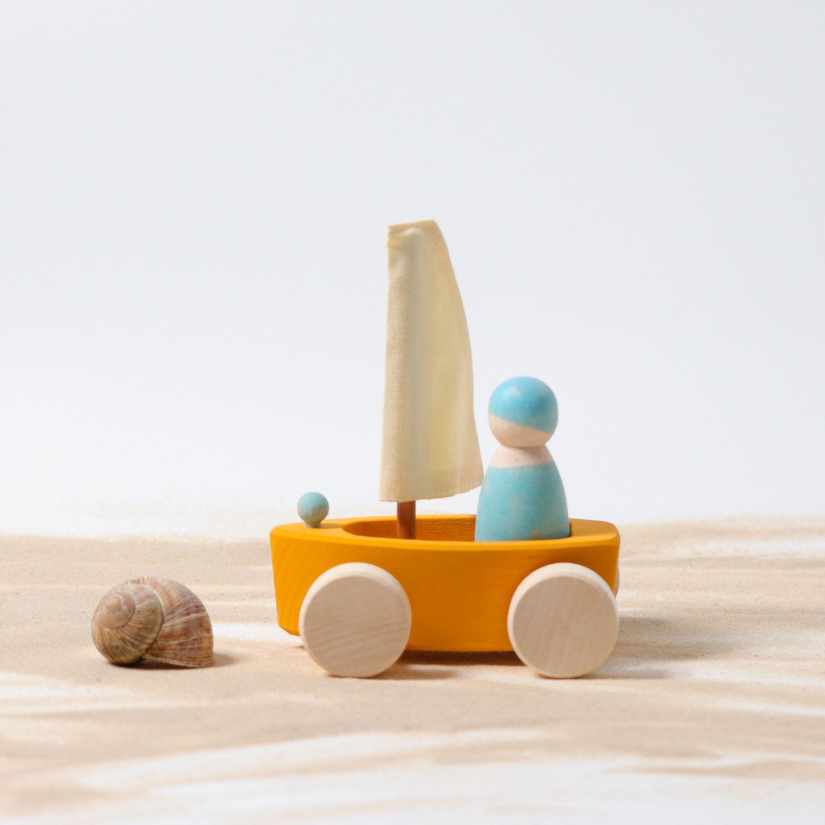 Grimm's Land Yachts Small with 4 Sailors - Treelight Toys